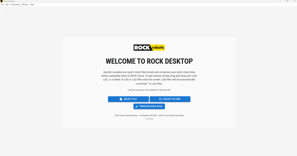 How to process your ROCK LiDAR Data with ROCK Desktop