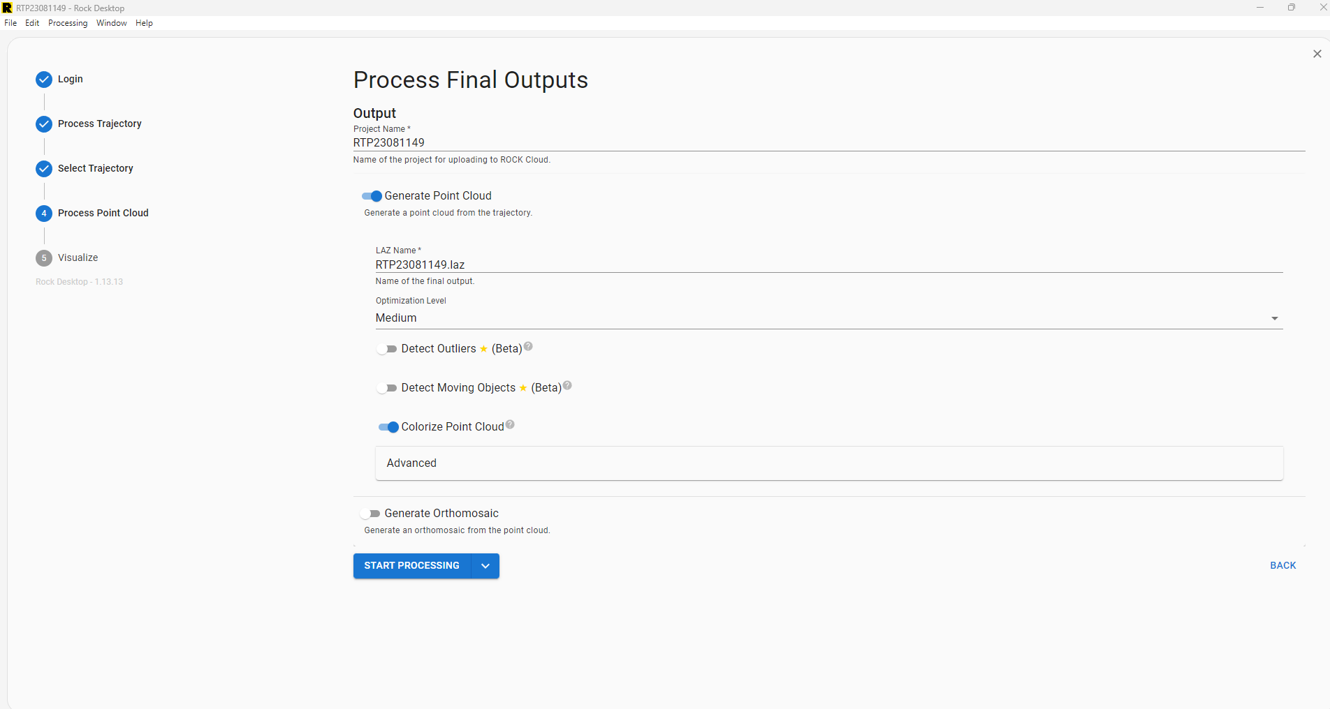 How to process your ROCK LiDAR Data with ROCK Desktop