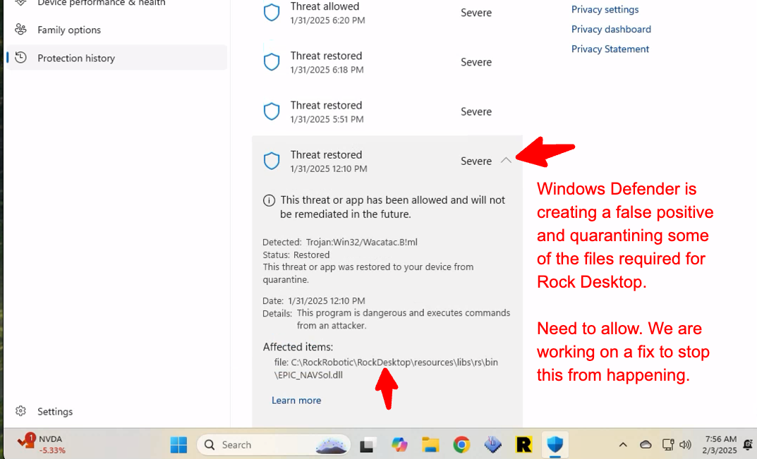 Windows Defender Quarantine Issue with ROCK Desktop – How to Resolve