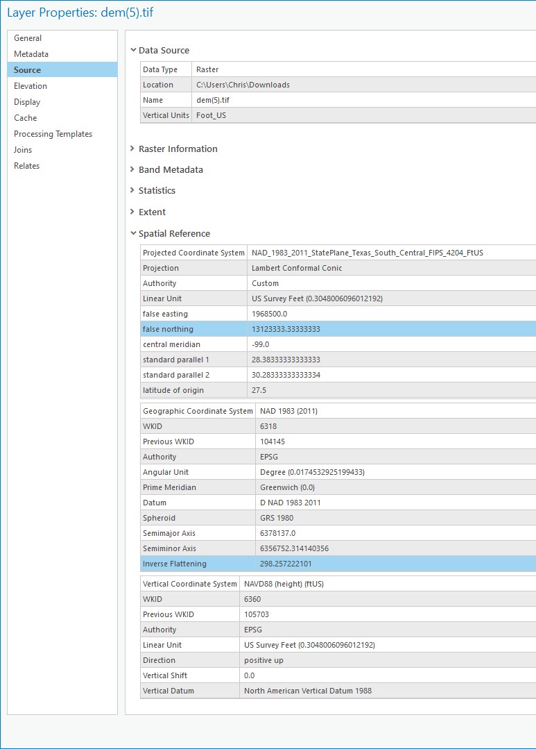 My DEM is showing up in the wrong place when opening in another program!