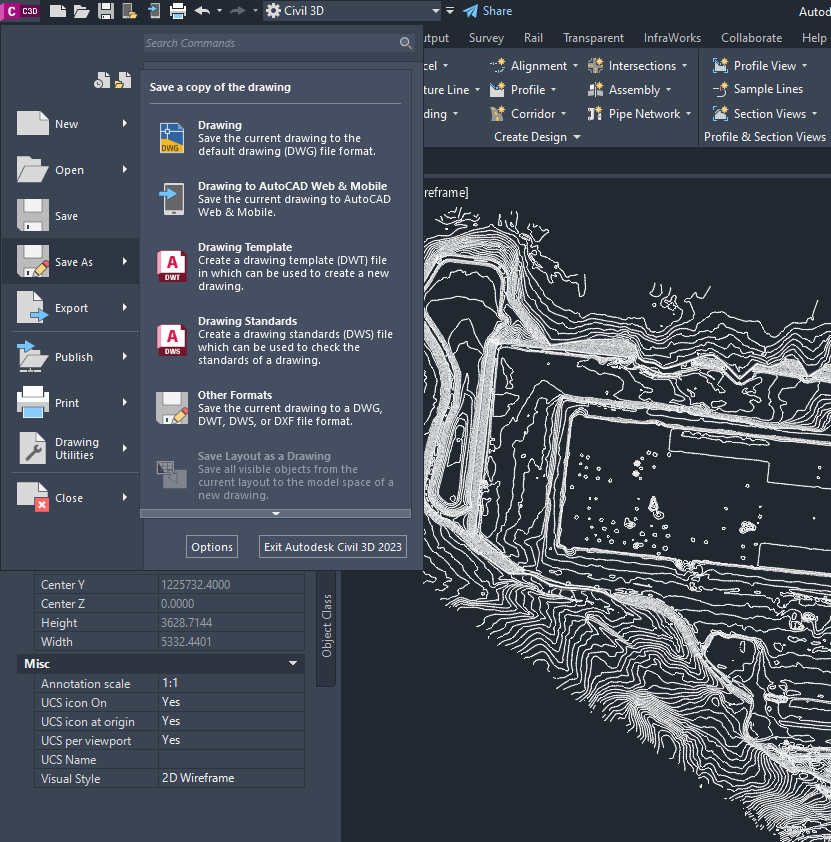 How to convert DXF to DWG in Civil3D